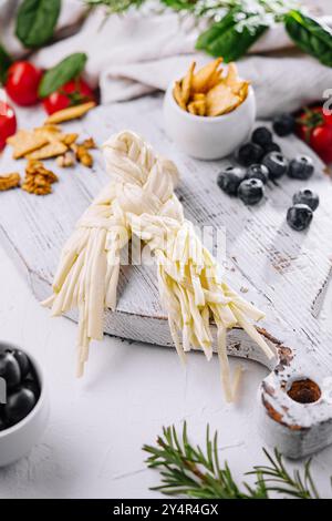 Traditional handmade Slovakian korbacik string Cheese Stock Photo - Alamy