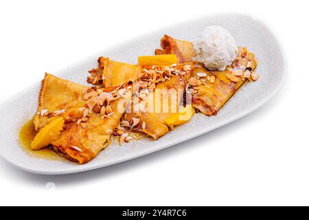 traditional authentic french crepes with ice cream Stock Photo - Alamy