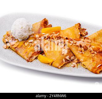 traditional authentic french crepes with ice cream Stock Photo - Alamy