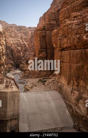 Vertical Scenery of Wadi Mujib in Jordan. Mujib Biosphere Reserve in ...