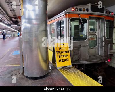 A SEPTA Broad Street Line train pulls into Walnut-Locust station Stock ...