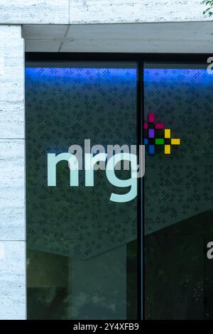 NRG logo sign in its headquarters building in Houston, Texas, USA Stock ...