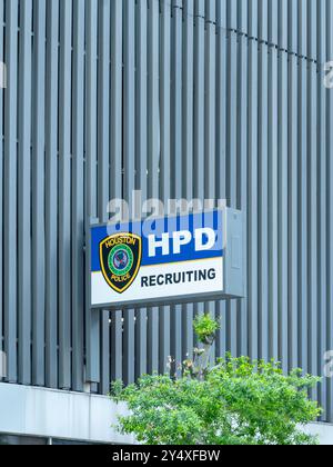 HPD (Houston Police Department) sign on the building at its ...