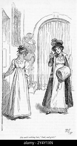 Engraving of a scene from the book Mansfield Park by Jane Austen, 1926 ...