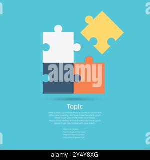 A Jigsaw Infographic vectors, cycle diagram, puzzle jigsaw graph ...