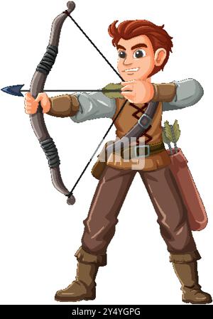 Man aiming bow with arrows in quiver Stock Vector Image & Art - Alamy