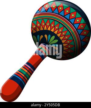 Vibrant maraca with traditional Mexican patterns Stock Vector Image ...