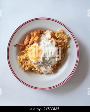 Kampung fried rice with beef egg topping Stock Photo - Alamy