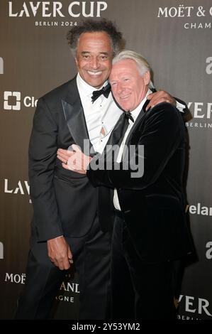 Yannick Noah und Björn Borg bei der Eröffnung des Laver Cup 2024 im ...