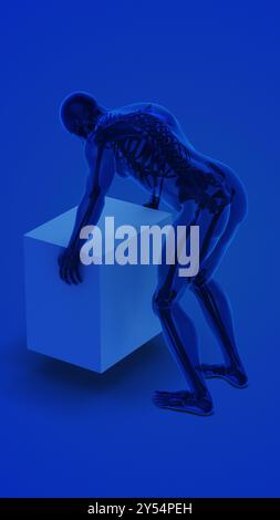 Human Lifting heavy object resulting Lower back Pain Stock Photo - Alamy