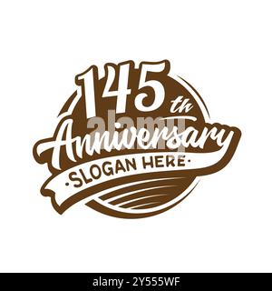 145 years anniversary design template. 145th logo. Vector and ...