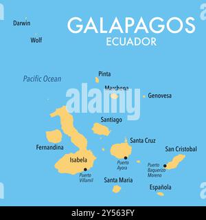 Political map of Ecuador and Galapagos Islands with the capital quito ...