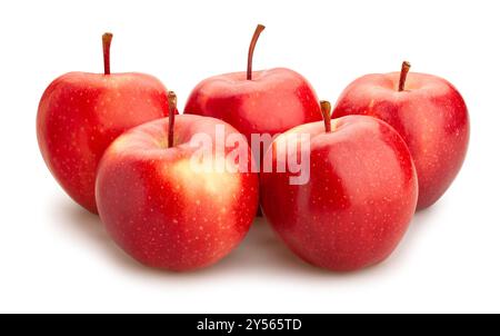 five red apples on isolated background Stock Photo - Alamy