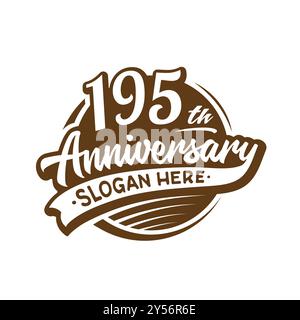 195 years logo design template. 195th anniversary vector and ...