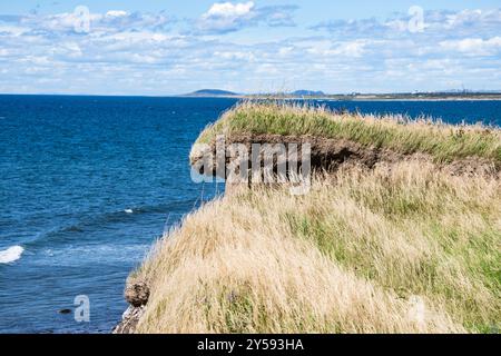 Undercut erosion cliff at Point Verde Lighthouse in Placentia ...