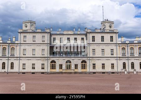 Gatchina, Russia - June 15, 2024: view from the window of the park of ...