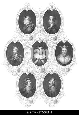 English Kings portraits on engraving from the 1800s. Published by John ...