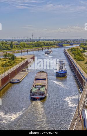 Waterway junction Magdeburg Elbe inland navigation Stock Photo - Alamy