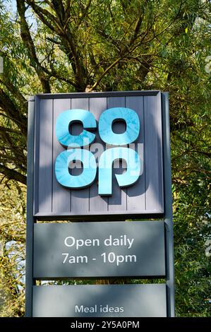 Co-op sign in rural setting ,UK Stock Photo - Alamy