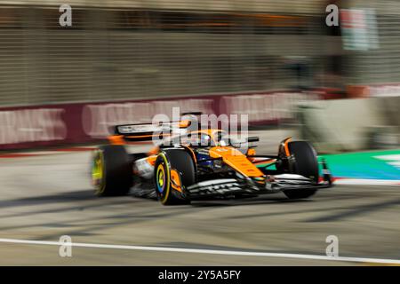 Singapore, Singapore. 20th Sep, 2024. Oscar Piastri of Australia drives ...