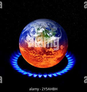 Burning Earth globe. 3d illustration Stock Photo - Alamy
