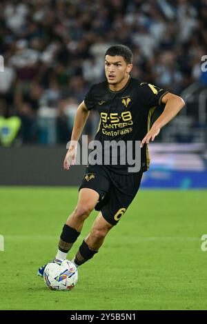 Reda Belahyane of S.S. Lazio is in action during the 26th day of the ...