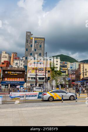 Busan, South Korea - August 27, 2024 - street view of Buildings and ...