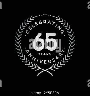65 years anniversary design template. 65th logo. Vector and ...