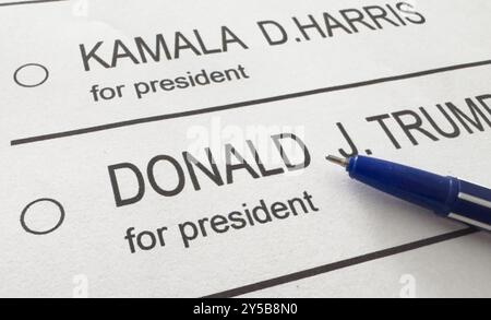 Kyiv, Ukraine, September 19, 2024 usa presidential sample ballot Stock ...