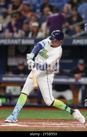 Tampa Bay Rays outfielder Josh Lowe poses for a portrait during photo ...