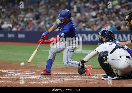 Toronto Blue Jays' Jonatan Clase against the Tampa Bay Rays during the ...
