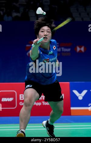 Tomoka MIYAZAKI competes in the women's singles final at the Japan ...
