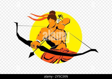 Lord Rama illustration on transparent background for Indian Hinduism ...