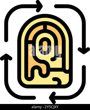 Finger scanning process icon. Authorization app sign. Identification ...
