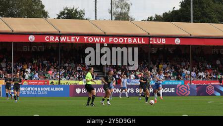Crawley, UK. 21st Sep, 2024. Brighton's Fran Kirby scores from the spot ...