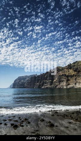 Los gigantes cliffs natural famous landmark and volcanic black sand ...