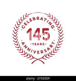 145 years anniversary design template. 145th logo. Vector and ...