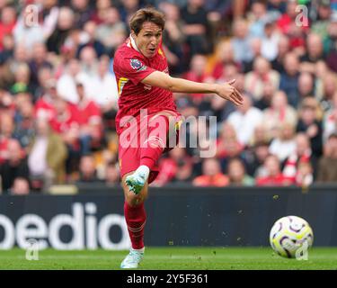 Federico Chiesa of Liverpool shoots at goal during the UEFA Champions ...
