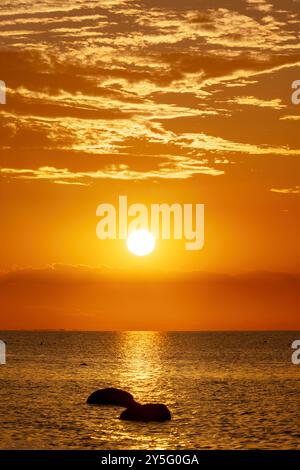 Nature composition. Sunset over the sea Stock Photo - Alamy