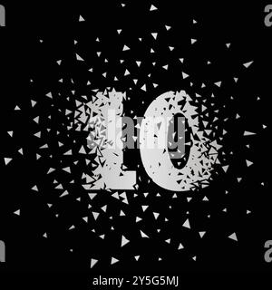 Broken numbers 10. Explosion effects. Vector and illustration Stock ...