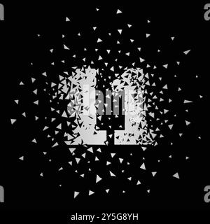 Broken numbers 11. Explosion effects. Vector and illustration Stock ...