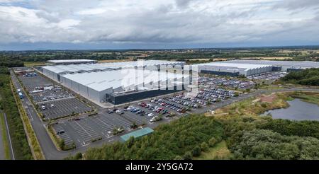 aerial view of the Jaguar Land Rover car manufacturing plant at ...