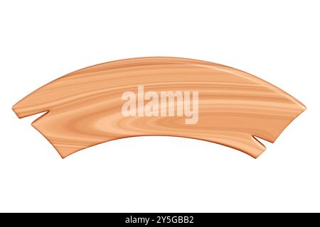 Wooden arch plaque with cracks for text box. Cartoon 3d render ...