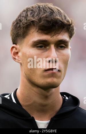 Nicolo Savona of Juventus FC looks on during pre-season friendly ...