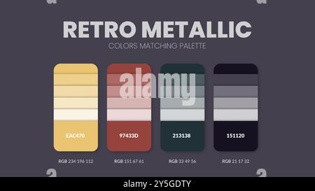 Color palette guide in Retro Metallic colour theme collections. Color ...