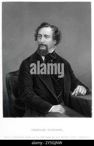 Charles Dickens (1812-70 ) - Portrait, Historical engraving Stock Photo ...