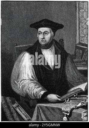 Matthew Parker (1504-1575 ) - Portrait, Historical engraving Stock ...