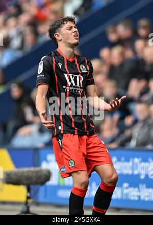 Owen Beck of Blackburn Rovers reacts with dejection during the Sky Bet ...