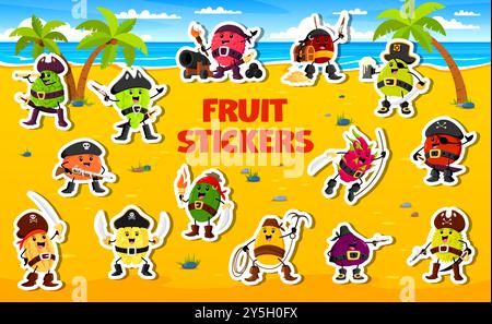 Bergamot, melon and dragon fruit pirate characters math game worksheet ...