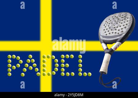 Sweden Flag and padel tennis racket Stock Photo - Alamy